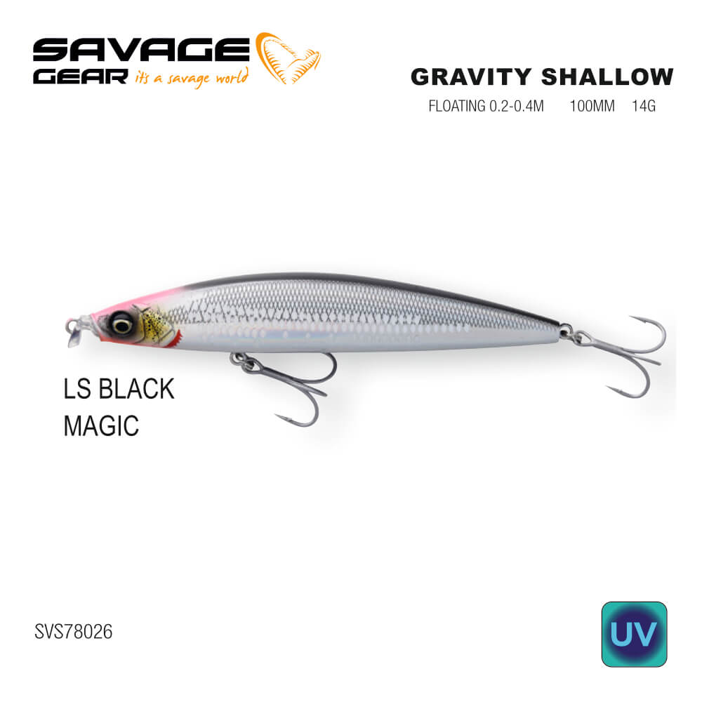 SAVAGE GEAR GRAVITY SHALLOW BLACK MAGIC BASS LURE 10CM - 14g – Billy's ...