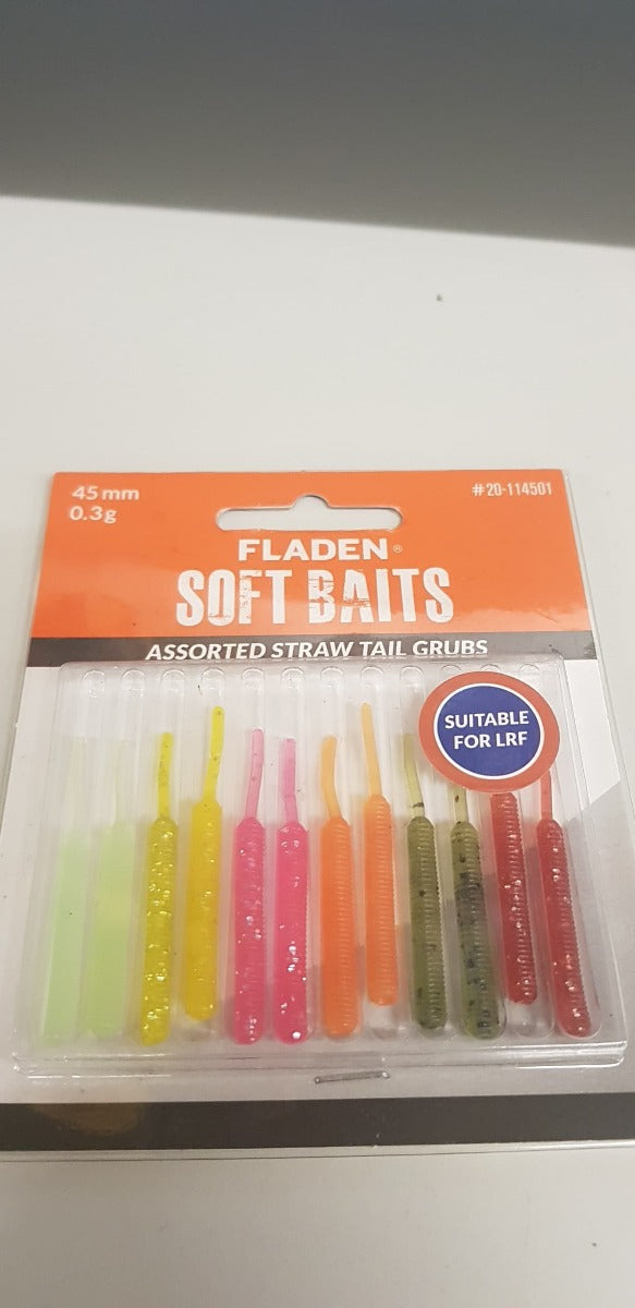 Fladen Soft Baits Assorted Straw Tail Grubs LRF Lures – Billy's Fishing ...